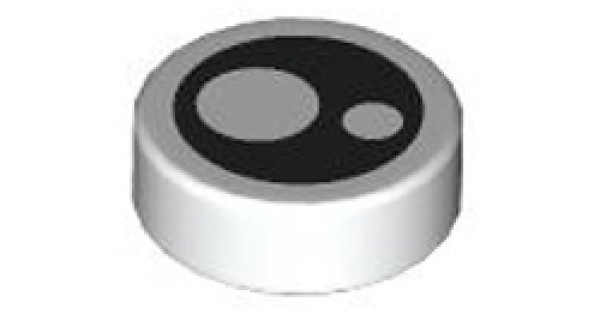 LEGO Part 6431716 - 102577 - Flat Tile 1x1 Round Number 223 White ...