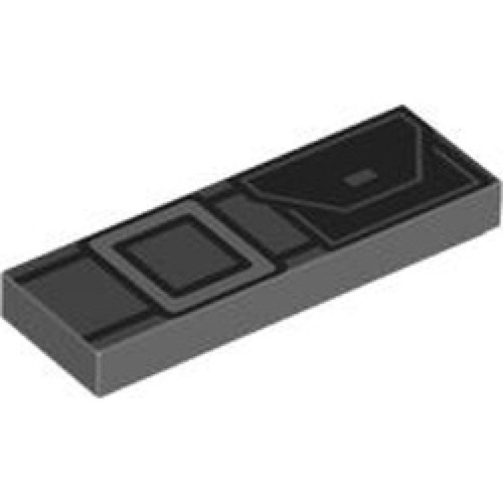 LEGO Part 6443115 - 104206 - Flat Tile 1x3 Number 46 Dark Stone Grey ...