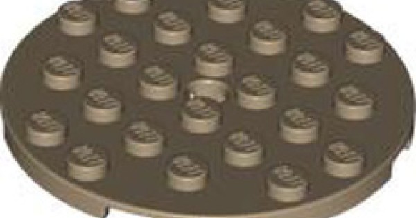 LEGO Part 6166127 - 11213 - Plate 6x6 Round with Tube Snap Sand Yellow ...