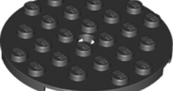 LEGO Part 6187587 - 11213 - Plate 6x6 Round with Tube Snap Black | LEGO ...