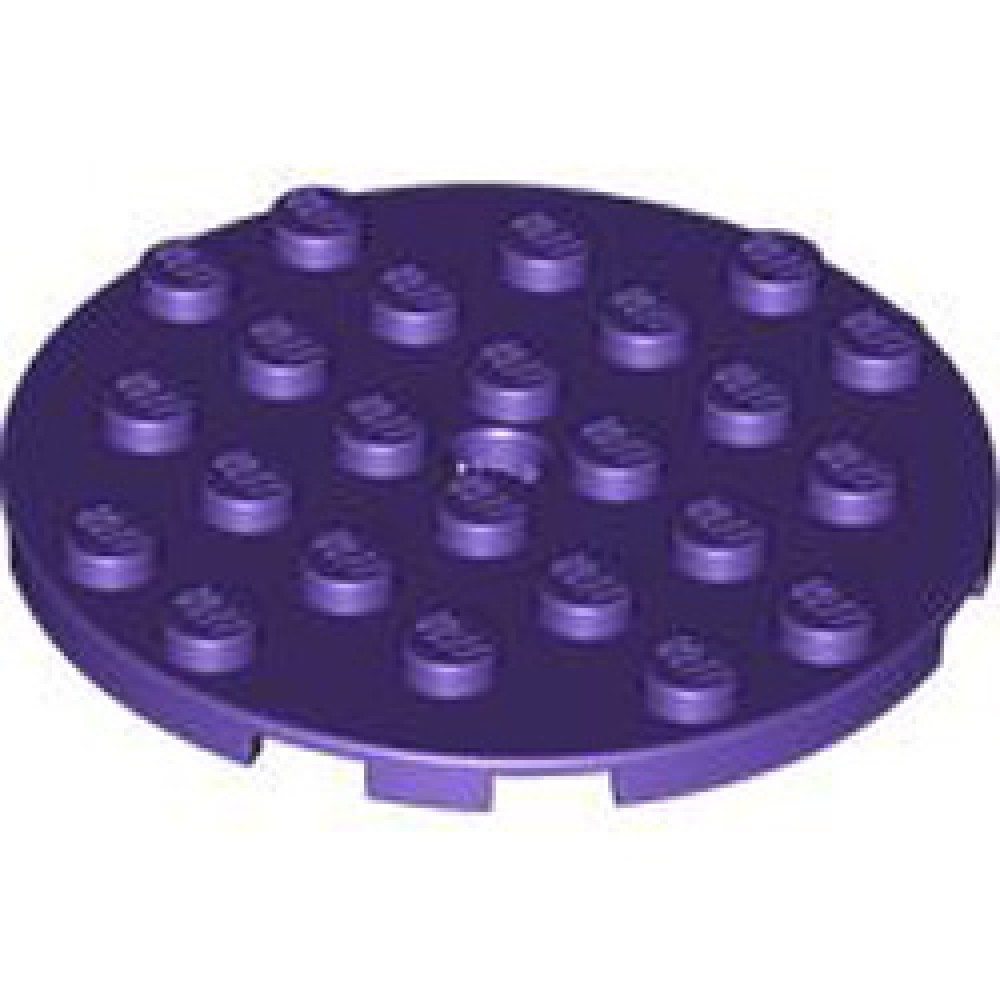 LEGO Part 6377007 - 11213 - Plate 6x6 Round with Tube Snap Medium Lilac ...