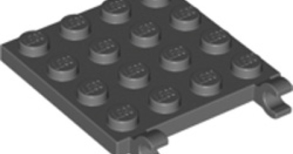 LEGO Part 6039699 - 11399 - Plate 4x4 with Vertical Holder Dark Stone ...