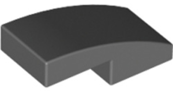 LEGO Part 6029948 - 11477 - Plate with Bow 1x2x2/3 Dark Stone Grey ...