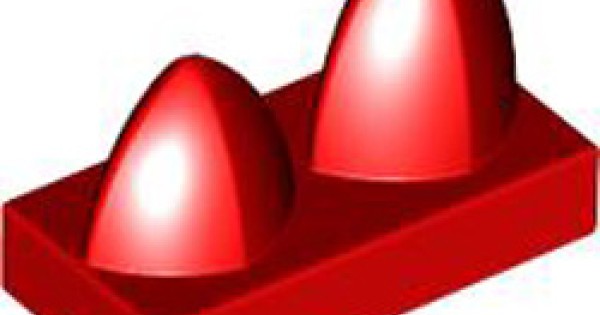 LEGO Part 6248950 - 15209 - Plate 1x2 with 2 Vertical Teeth Bright Red ...