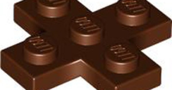 LEGO Part 6050918 - 15397 - Plate 3x3 Cross Reddish Brown | LEGO Bricks ...