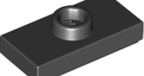 LEGO Part 6092585 - 15573 - Plate 1x2 with 1 Knob Black | LEGO Bricks ...