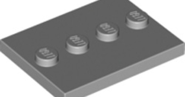 LEGO Part 6079461 - 17836 - Plate 3x4 with 4 Knobs Medium Stone Grey ...
