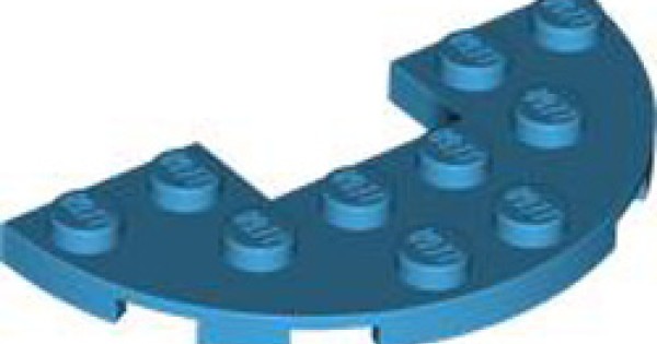 LEGO Part 6097476 - 18646 - Plate Half Circle 3x6 with Cut Dark Azur ...