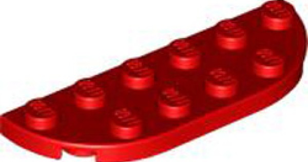 LEGO Part 6108802 - 18980 - 1/2 Circle Plate 2x6 Bright Red | LEGO ...