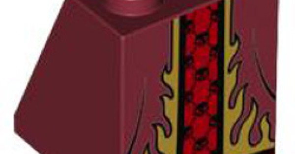 LEGO Part 6097278 - 19219 - Slope 2 x 2 x 2 65 Degree with Flames Dark ...