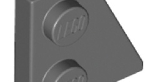 LEGO Part 6143417 - 24307 - Right Plate 2x2 27 Degree Dark Stone Grey ...