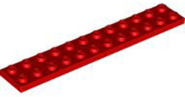 LEGO Part 4255035 - 2445 - Plate 2x12 Bright Red | LEGO Bricks ...