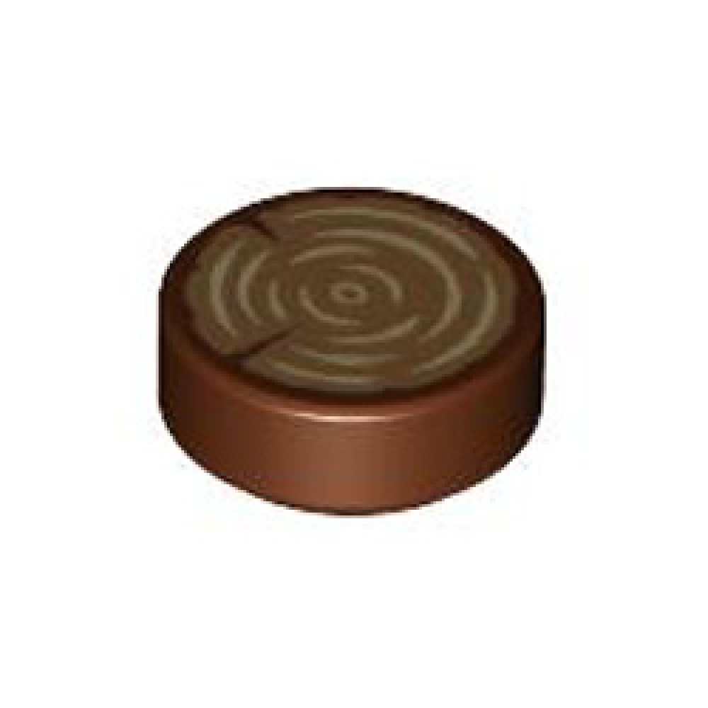 LEGO Part 6285623 - 25406 - Flat Tile 1x1 Round Number 48 Reddish Brown ...
