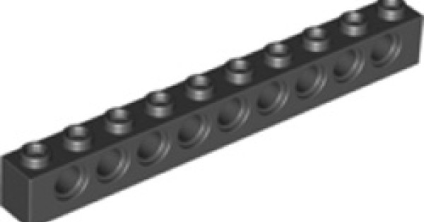 LEGO Part 273026 - 2730 - Technic Brick 1x10 Diameter 4.9 Black | LEGO ...