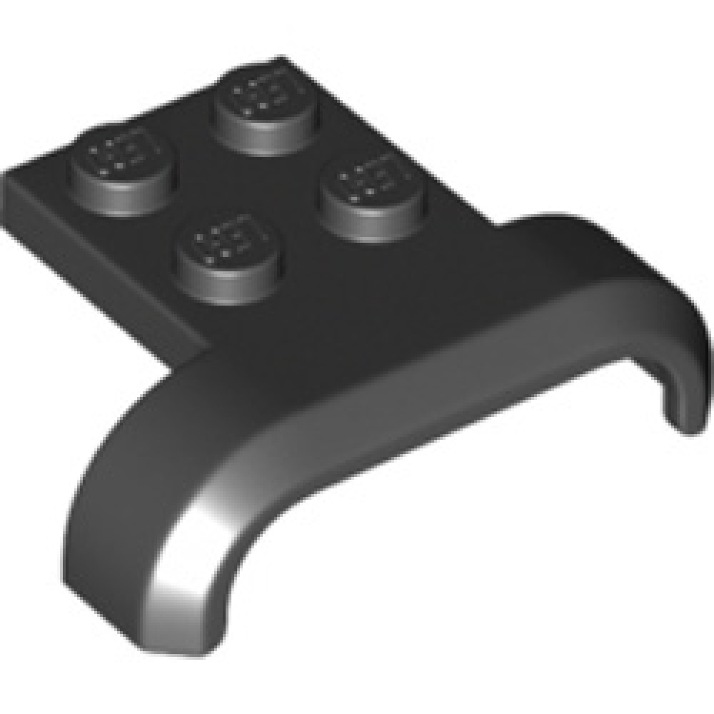LEGO Part 6170597 - 28326 - Mudguard 3x4 with Plate Number 1 Black ...