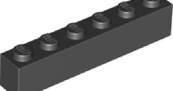LEGO Part 300926 - 3009 - Brick 1x6 Black | LEGO Bricks, Replacement ...