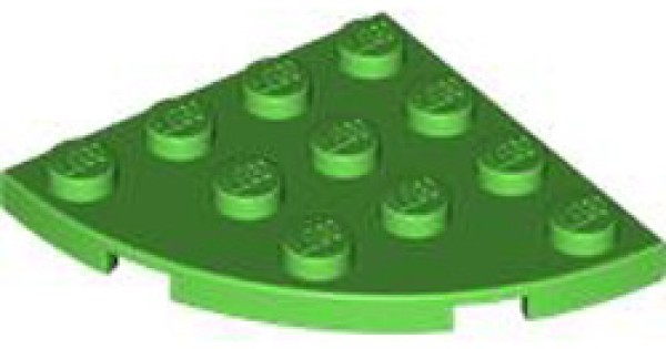 LEGO Part 6070506 - 30565 - Plate 4x4 1/4 Circle Bright Green | LEGO ...