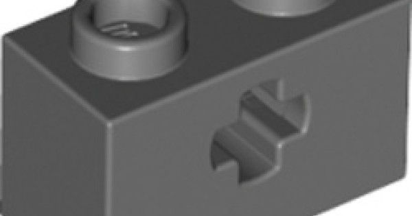 LEGO Part 6178919 - 31493 - Brick 1x2 with Cross Hole Dark Stone Grey ...