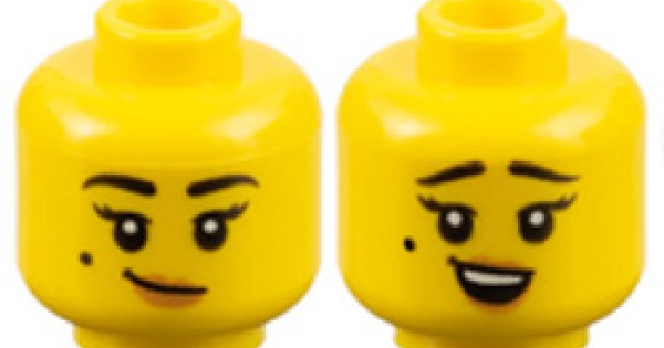 LEGO Part 6372016 - 3626cpb2963 - Head with Black Eyebrows and Beauty ...