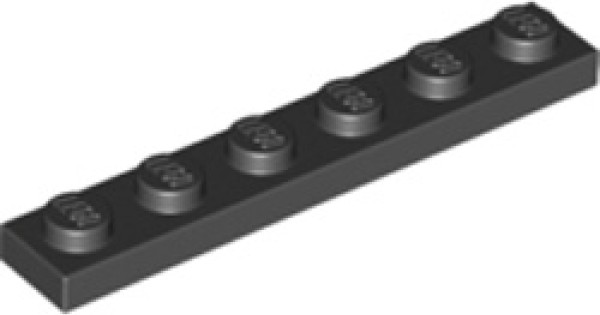 LEGO Part 366626 - 3666 - Plate 1x6 Black | LEGO Bricks, Replacement ...