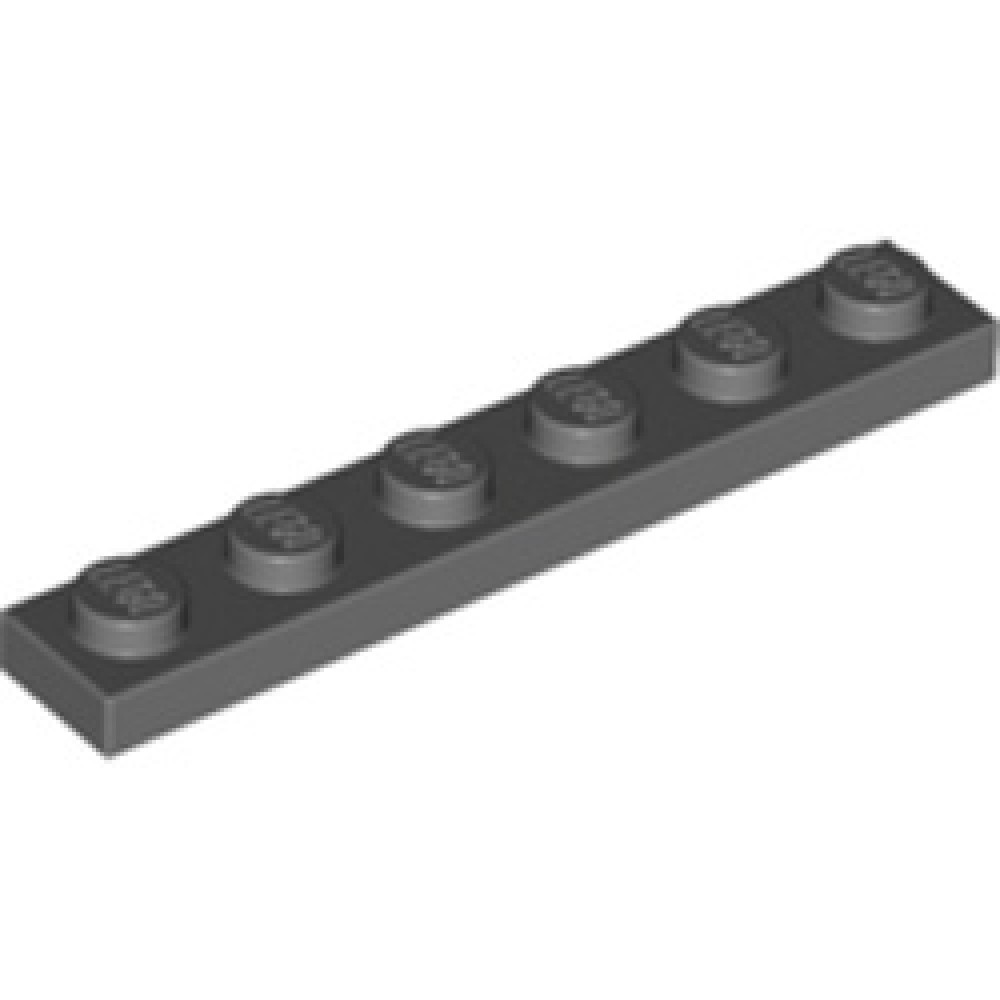 LEGO Part 4211056 - 3666 - Plate 1x6 Dark Stone Grey | LEGO Bricks ...