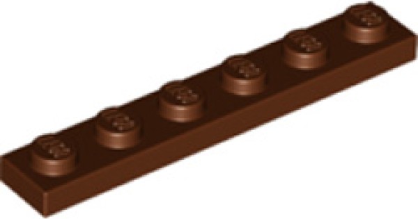 LEGO Part 4221590 - 3666 - Plate 1x6 Reddish Brown | LEGO Bricks ...