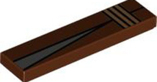 LEGO Part 6214794 - 36989 - Flat Tile 1x4 Number 108 Reddish Brown ...