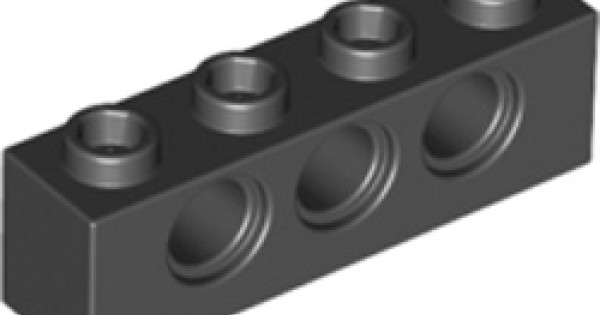 LEGO Part 370126 - 3701 - Technic Brick 1x4 Diameter 4.9 Black | LEGO ...