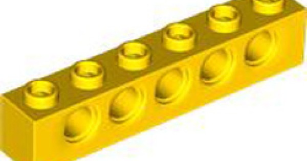 LEGO Part 389424 - 3894 - Technic Brick 1x6 Diameter 4.9 Bright Yellow ...