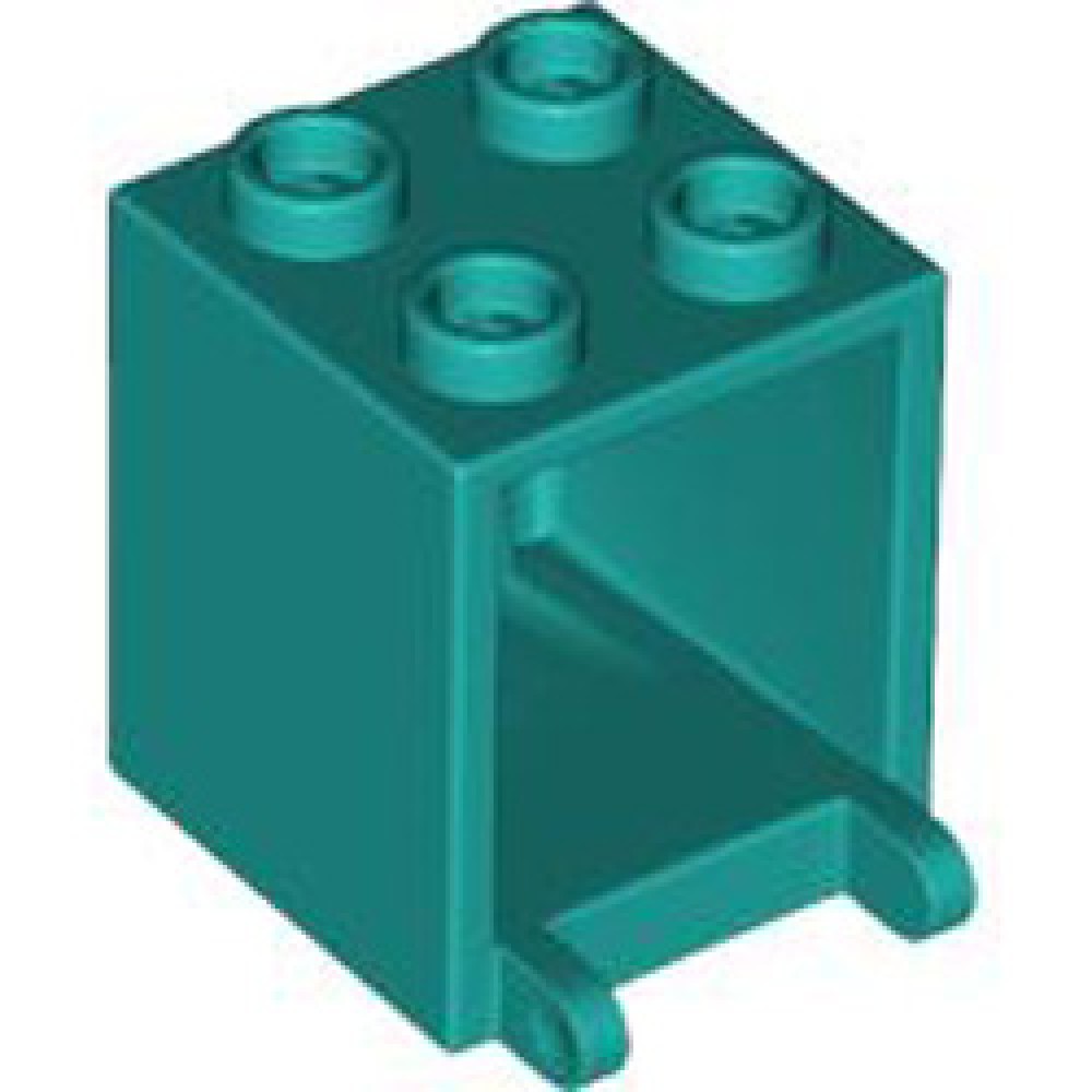 LEGO Part 6383013 - 4345 - Mailbox Casing 2x2x2 Bright Bluish Green ...
