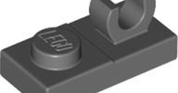 LEGO Part 6344754 - 44861 - Plate 1x2 with Vertical C Grip Dark Stone ...