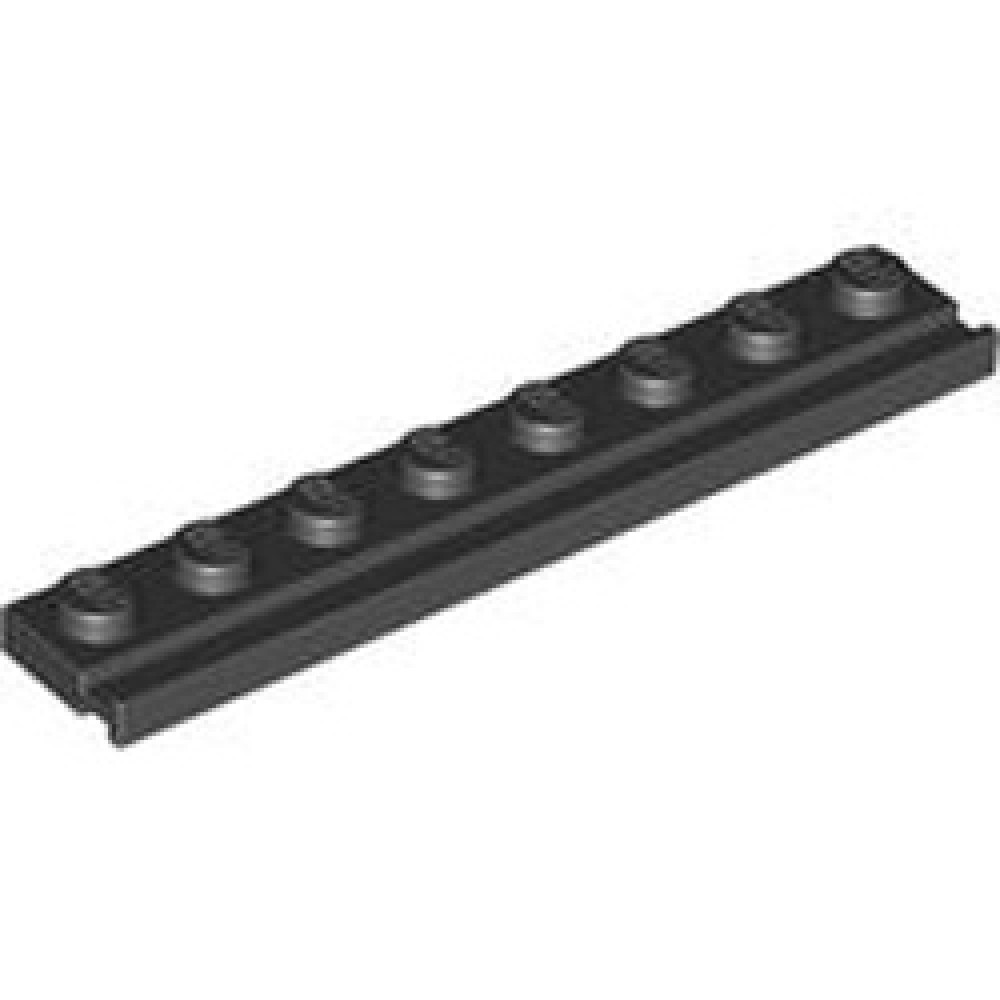 LEGO Part 4286009 - 4510 - Plate 1x8 with Rail Black | LEGO Bricks ...