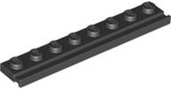 LEGO Part 4286009 - 4510 - Plate 1x8 with Rail Black | LEGO Bricks ...
