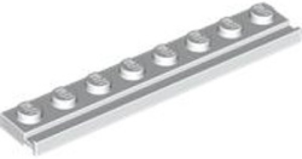 LEGO Part 4501853 - 4510 - Plate 1x8 with Rail White | LEGO Bricks ...