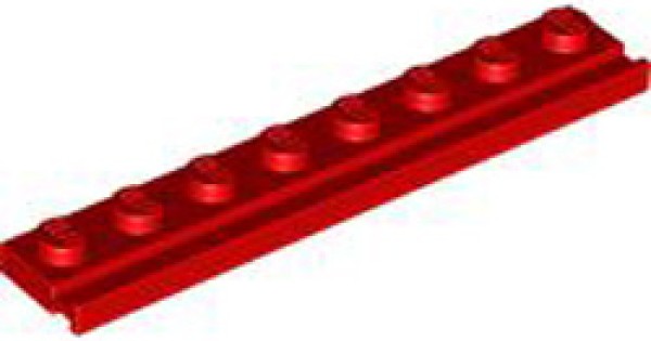 LEGO Part 6078594 - 4510 - Plate 1x8 with Rail Bright Red | LEGO Bricks ...