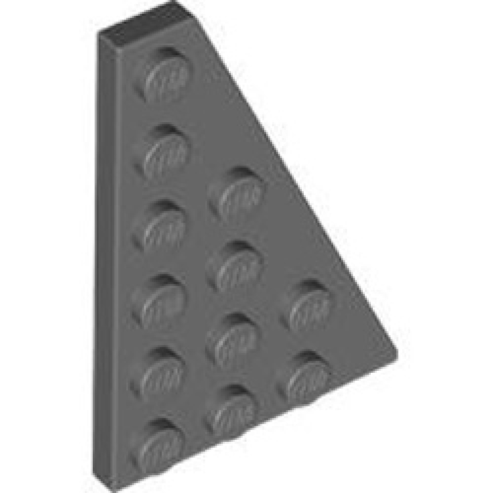LEGO Part 6266298 - 48205 - Right Plate 4x6 Degree 27 Dark Stone Grey ...