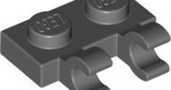 LEGO Part 6350292 - 49563 - Plate 1x2 with Holder, Vertical Dark Stone ...
