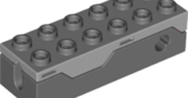 LEGO Part 6296378 - 49743 - Brick 2x6x11/3 with Shooter Dark Stone Grey ...