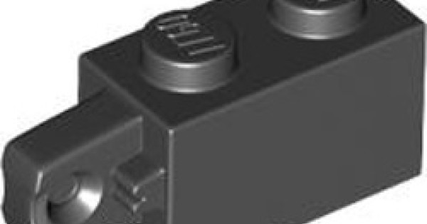 LEGO Part 6266306 - 51478 - Brick 1x2 with Stub Vertical End Black ...