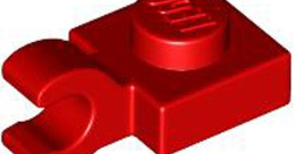 LEGO Part 6335377 - 52738 - Plate 1x1 with Holder Vertical Bright Red ...