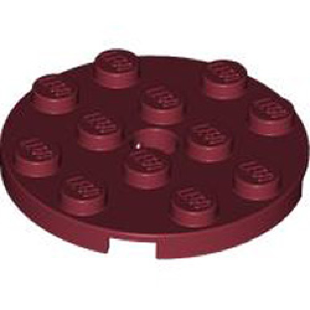 LEGO Part 4631233 - 60474 - Plate 4x4 Round with Snap Dark Red | LEGO ...