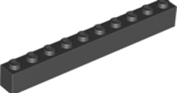 LEGO Part 611126 - 6111 - Brick 1x10 Black | LEGO Bricks, Replacement ...