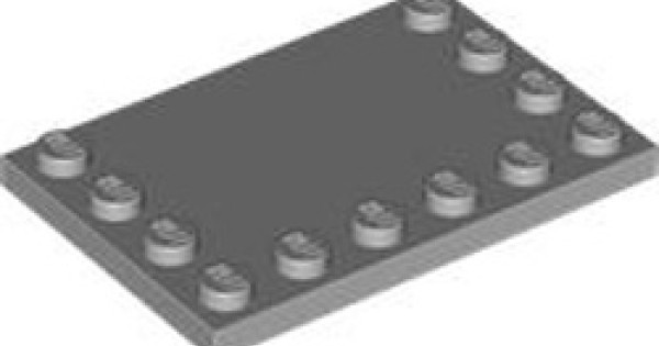 LEGO Part 4211838 - 6180 - Plate 4x6 with 12 Knobs Medium Stone Grey ...