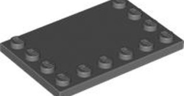 LEGO Part 6199511 - 6180 - Plate 4x6 with 12 Knobs Dark Stone Grey ...
