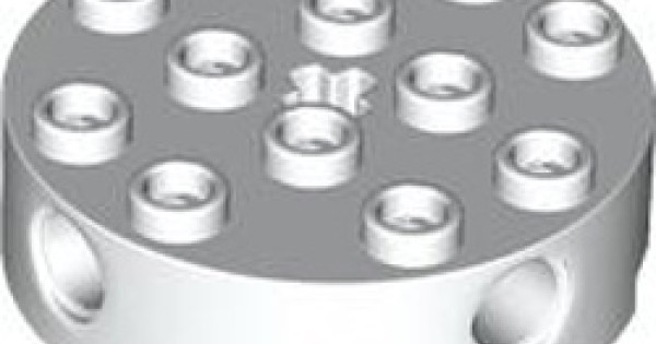 LEGO Part 4203583 - 6222 - Technic Brick 4x4 Round White | LEGO Bricks ...
