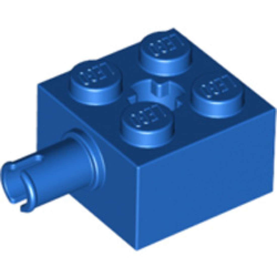 LEGO Part 4185578 - 6232 - Brick 2x2 with Snap and Cross Bright Blue ...