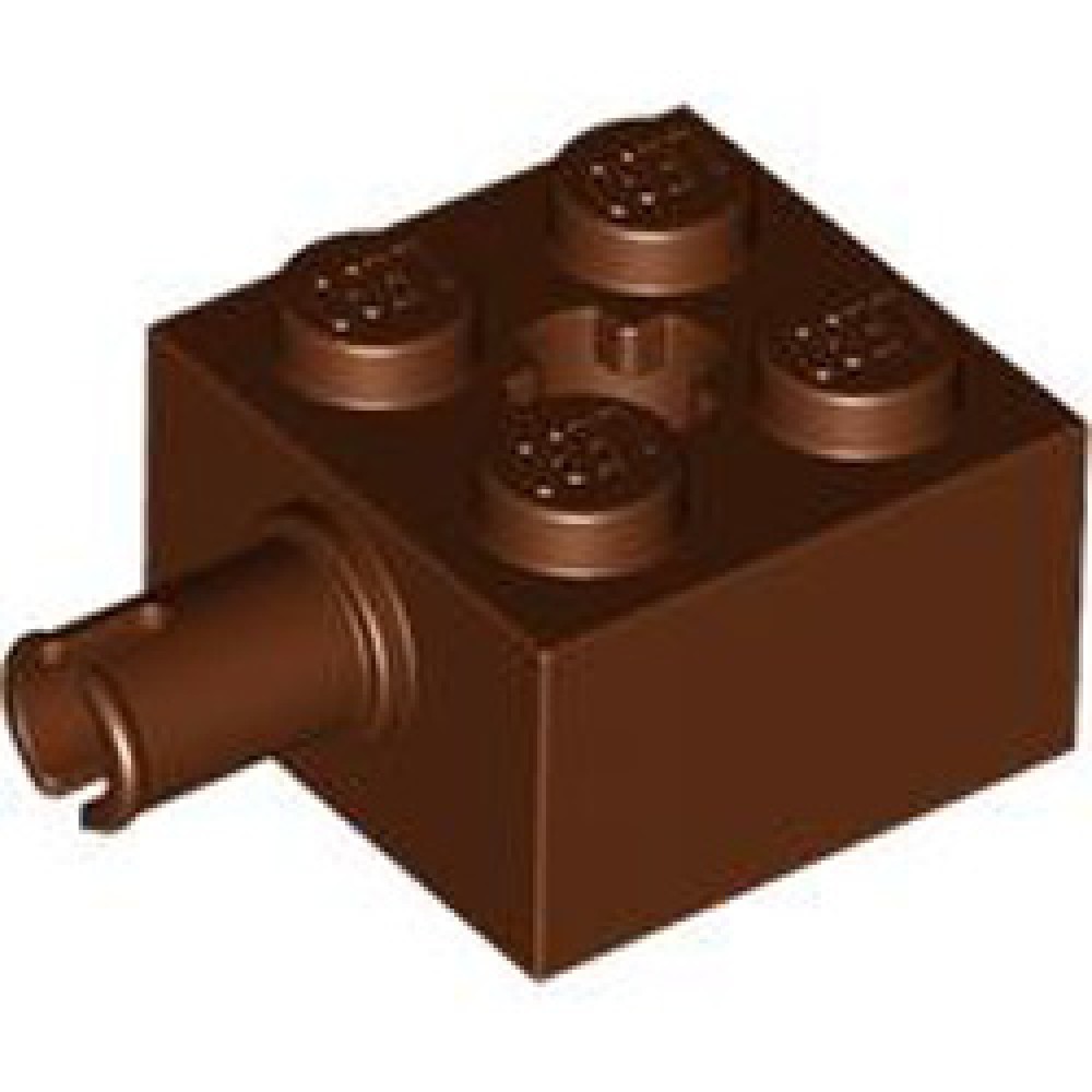 LEGO Part 6195084 - 6232 - Brick 2x2 with Snap and Cross Reddish Brown ...