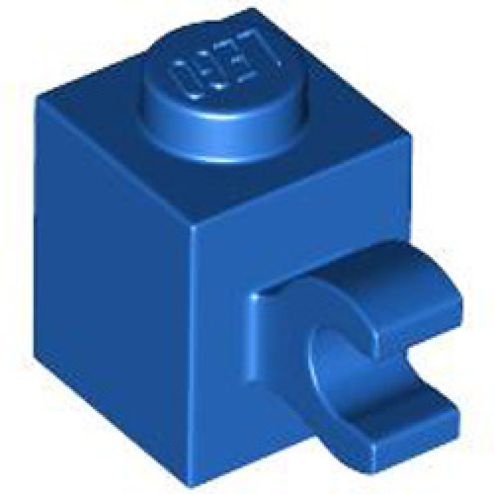 LEGO Part 6369686 - 65459 - Brick 1x1 with Holder Vertical Bright Blue ...