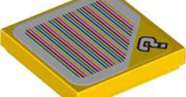 LEGO Part 6315656 - 69466 - Flat Tile 2x2 with Sticker Number 3 Bright ...