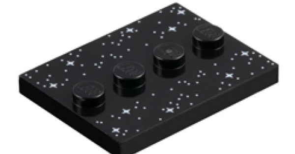 LEGO Part 6498189 - 88646pb012 - Plate 3x4 with 4 Knobs with Stars ...